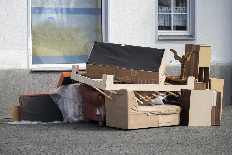Bulky Waste on the Sidewalk Stock Photo - Image of waste, environment ...