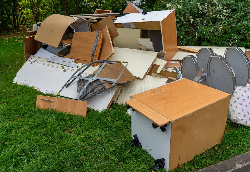 Bulky Waste on the Street for Recycling Stock Photo - Image of street ...