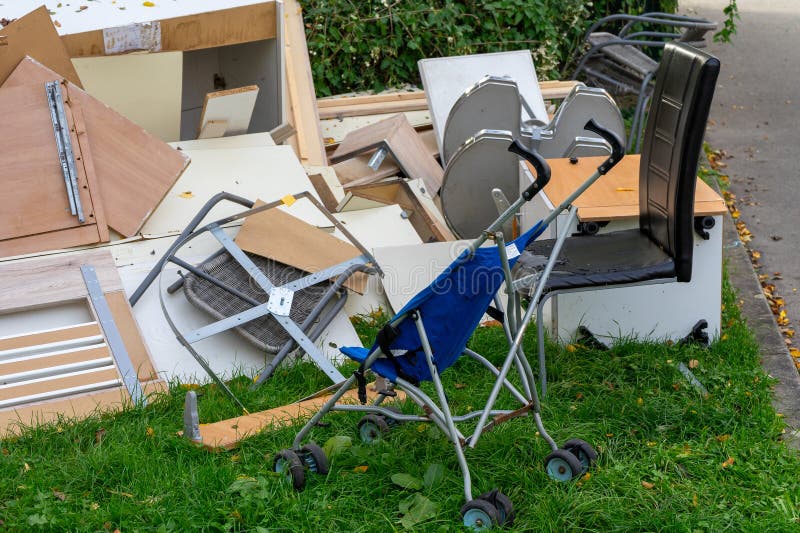 Bulky Waste on the Street for Recycling Stock Image - Image of ...