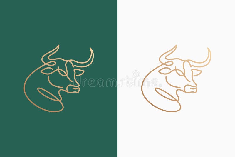 Elegant Minimalist Bull Head Logo Design with Continuous Line Drawing ...