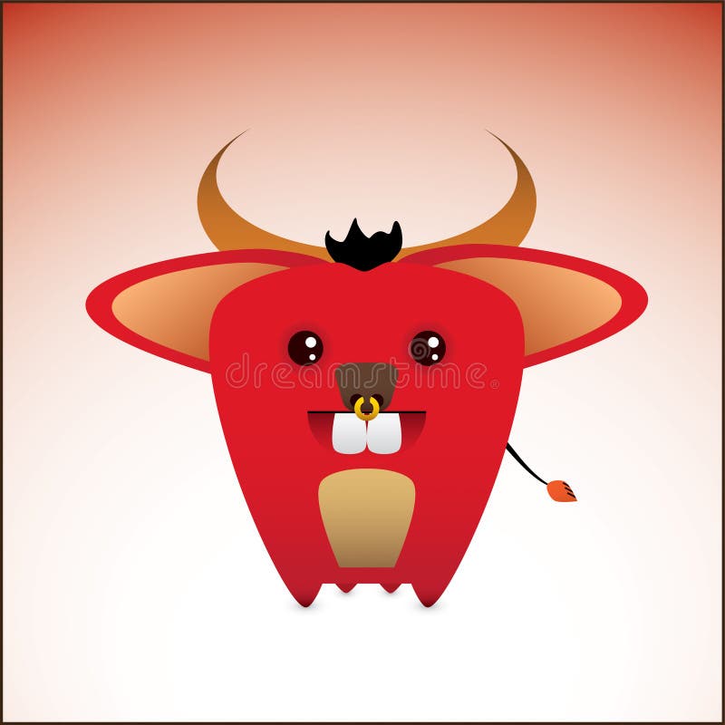 Bull stock illustration. Illustration of cartoon, shape - 7616703