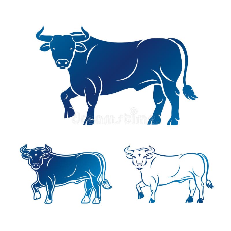 Bull Heraldry In Classic Coat Of Arms Style Stock Vector - Illustration ...