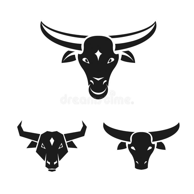 Bull Ancient Emblems Elements Set. Heraldic Vector Design Elements ...