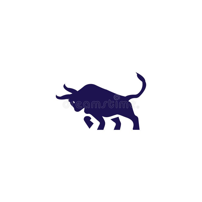 Bull Animal Vector Logo Design . Icon Logo Stock Vector - Illustration ...