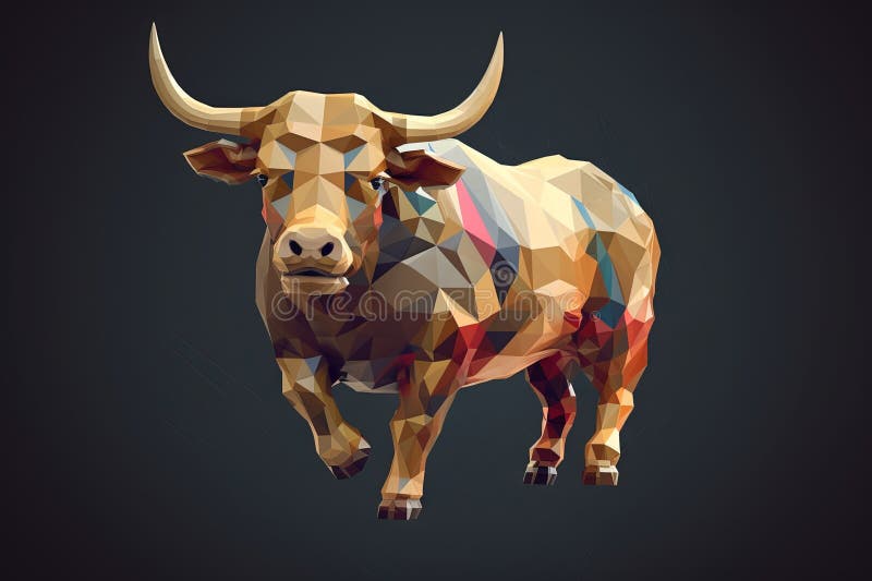 Bull Low Poly Animal Style Illustration Generative Ai Stock ...