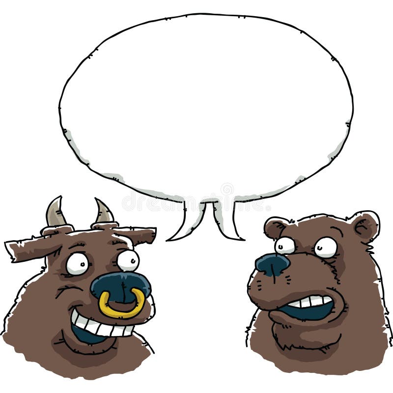 Bull and Bear Talking stock illustration. Illustration of bubble - 41195152