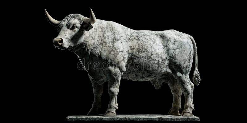 Bull on Black Background stock photo. Image of wild - 375796206