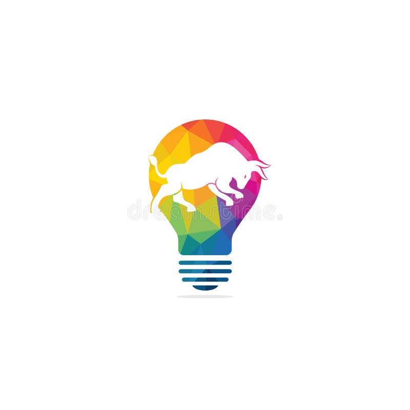 Smart Bull Vector Logo Design. Stock Vector - Illustration of danger ...