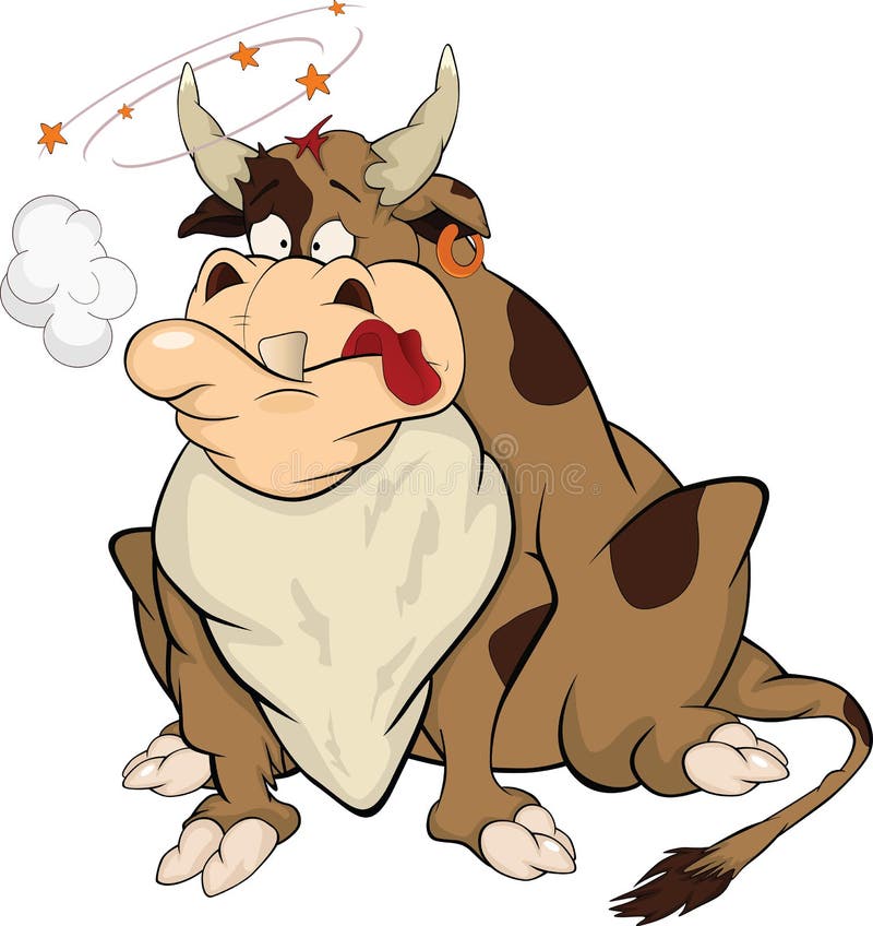 Bull after Bullfight. Cartoon Stock Vector - Illustration of horns ...