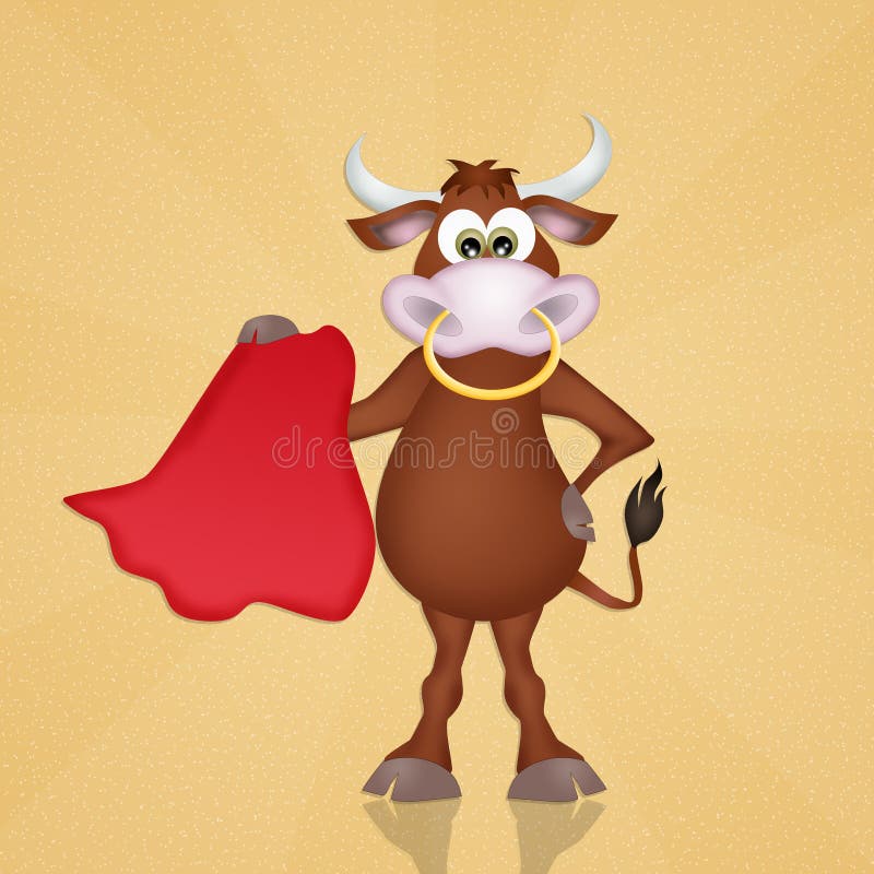 Bull after Bullfight. Cartoon Stock Vector - Illustration of horns ...