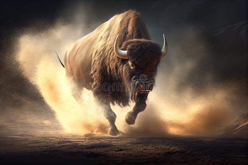 Bull, Charging at Bear, Ready To Attack Stock Illustration ...