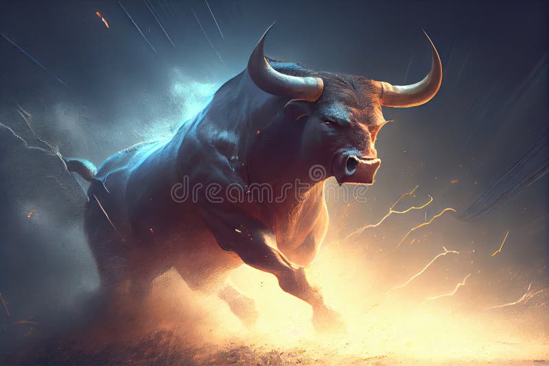Bull Charging into the Fray, Ready To Fight Against All Odds Stock ... Bull Charging into the Fray, Ready To Fight Against All Odds Stock ...