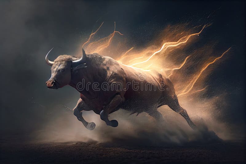 Bull Charging into the Fray, Ready To Fight Against All Odds Stock ... Bull Charging into the Fray, Ready To Fight Against All Odds Stock ...
