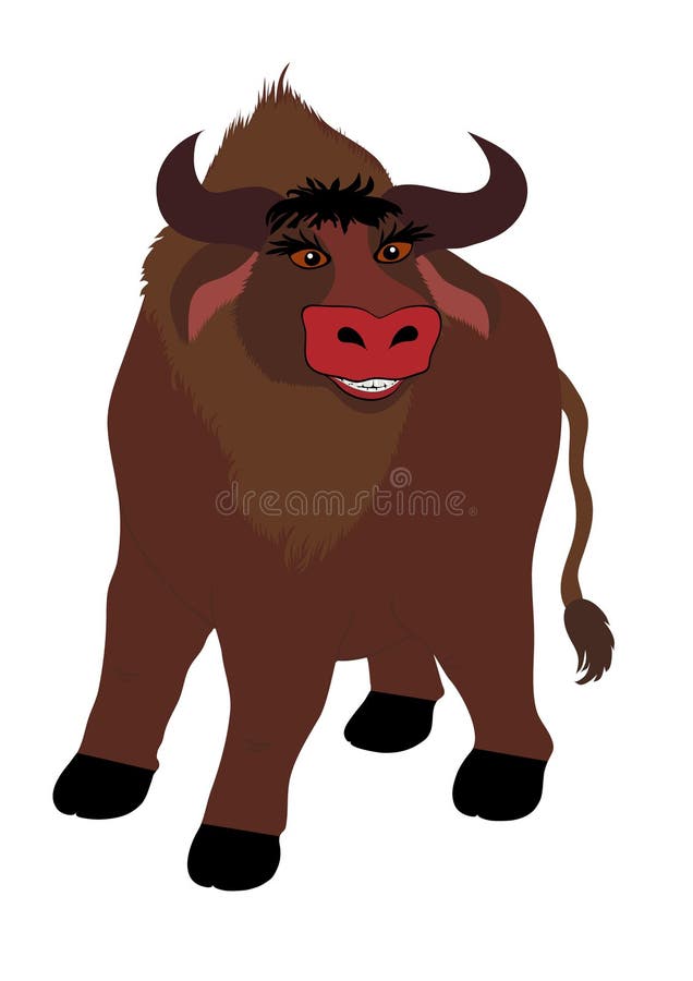 The Bull with a Charming Smile Stock Vector - Illustration of kind ...