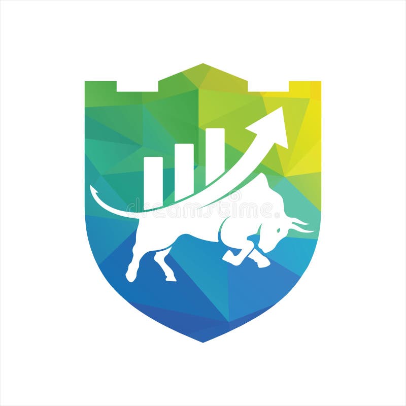 Bull with Chart Bar Logo Design. Stock Illustration - Illustration of ...