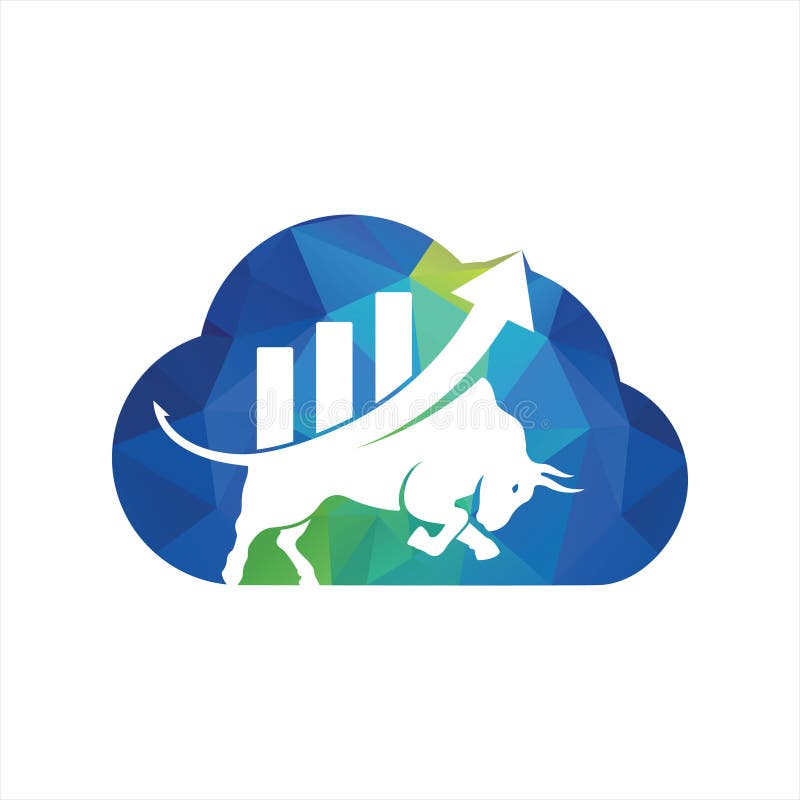 Bull with Chart Bar Logo Design. Stock Illustration - Illustration of ...