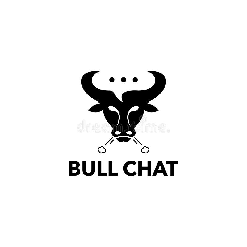 Bull Chat Negative Space Logo Design Stock Vector - Illustration of ...