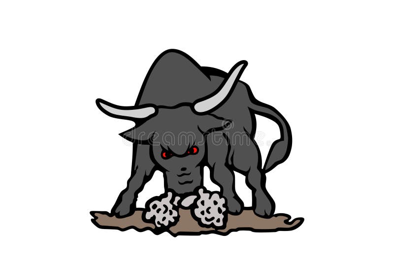 Bull clip art stock vector. Illustration of simple, logotype - 351243850