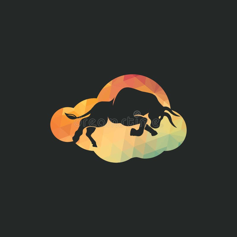 Bull Cloud Shape Vector Logo Design. Stock Vector - Illustration of ...