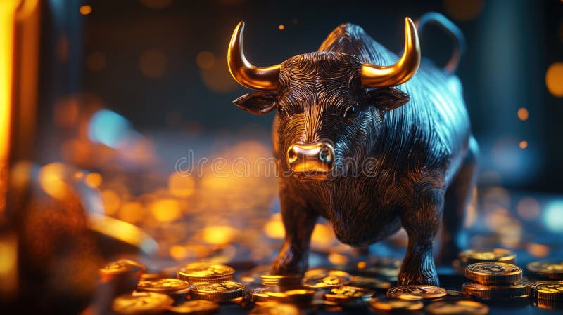 Bull on Coins stock photo. Image of entrepreneurship - 377428032
