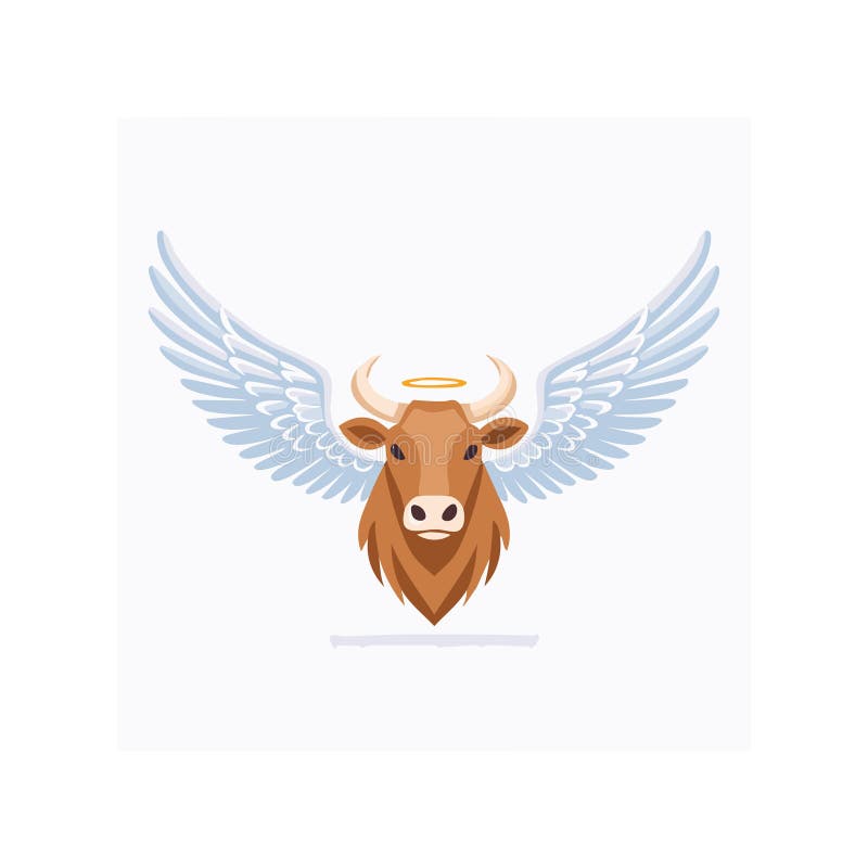 Bull con Angel Wings ilustración del vector. Ilustración de hombre ...