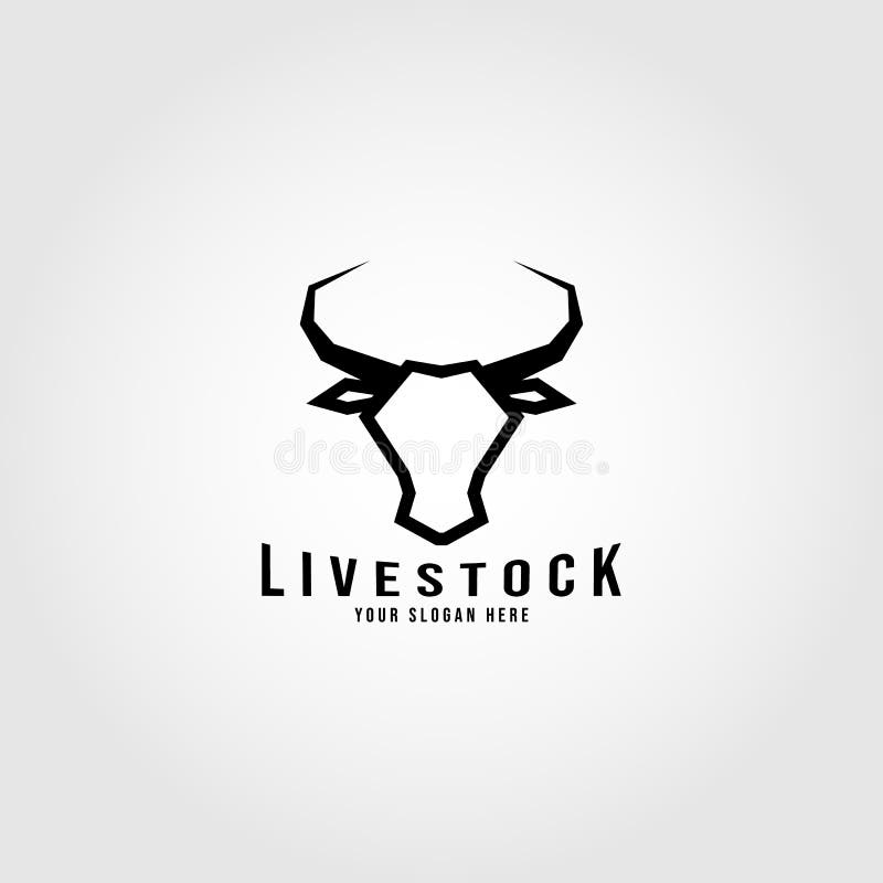 Bull, Cow, Angus, Cattle Head Vector Icon Logo Template Stock Vector ...