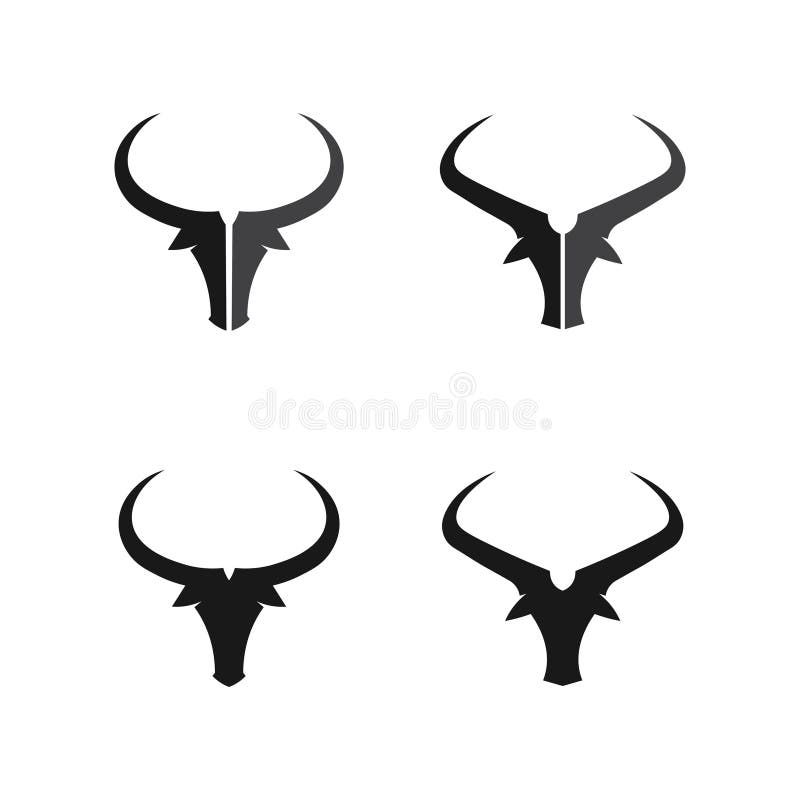 Bull and Cow Logo Design Icon Vector Horn Animals Stock Illustration ...