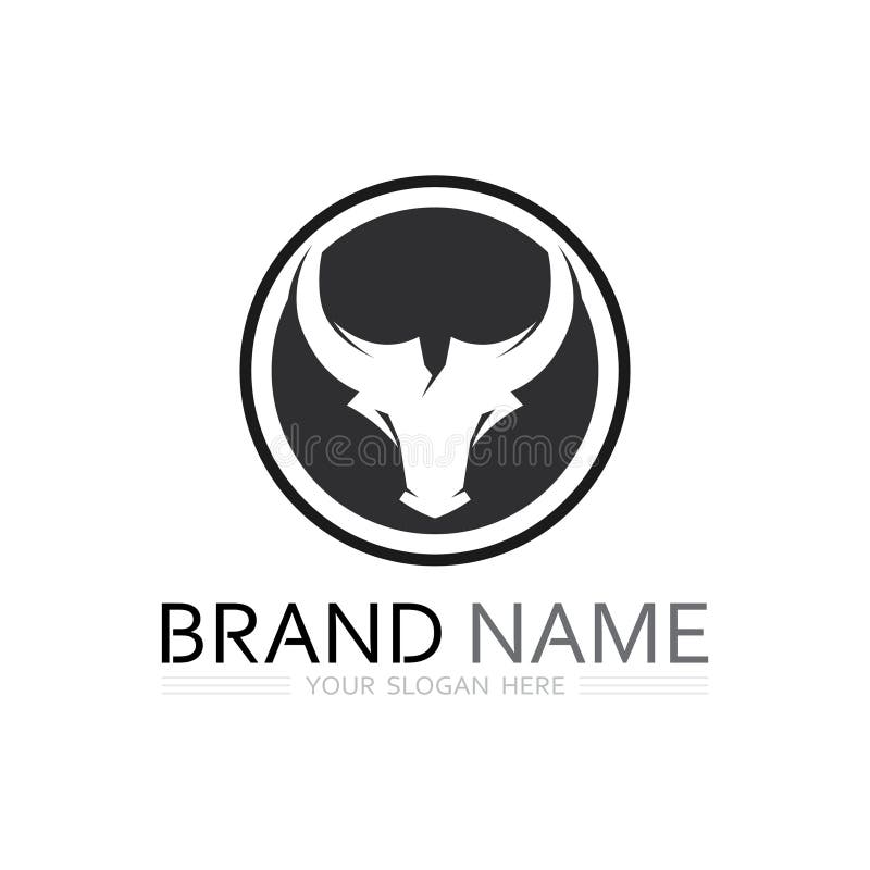 Bull and Cow Logo Design Icon Vector Horn Animals Stock Illustration ...