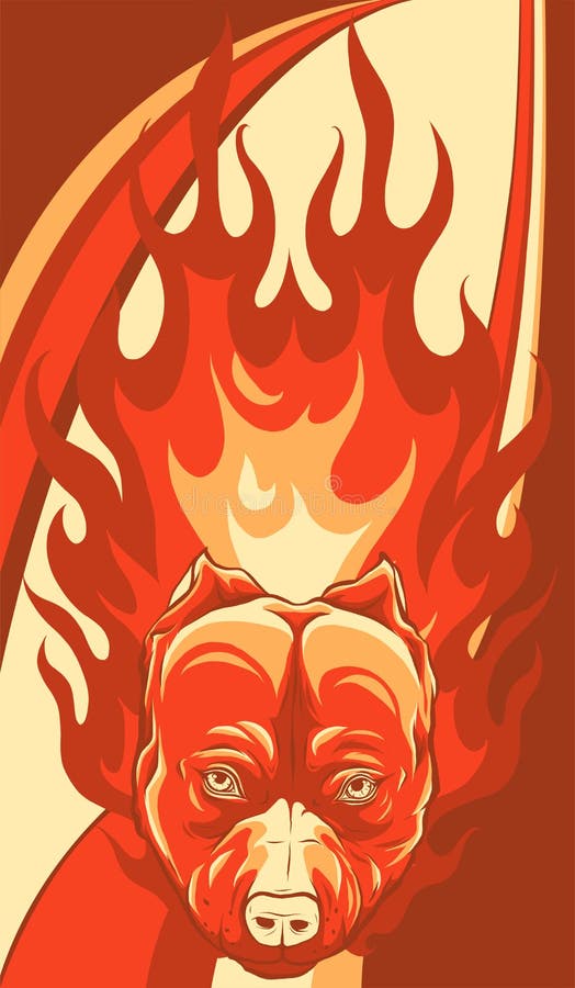 Bulldog Flame stock vector. Illustration of shadow, attack - 89823282