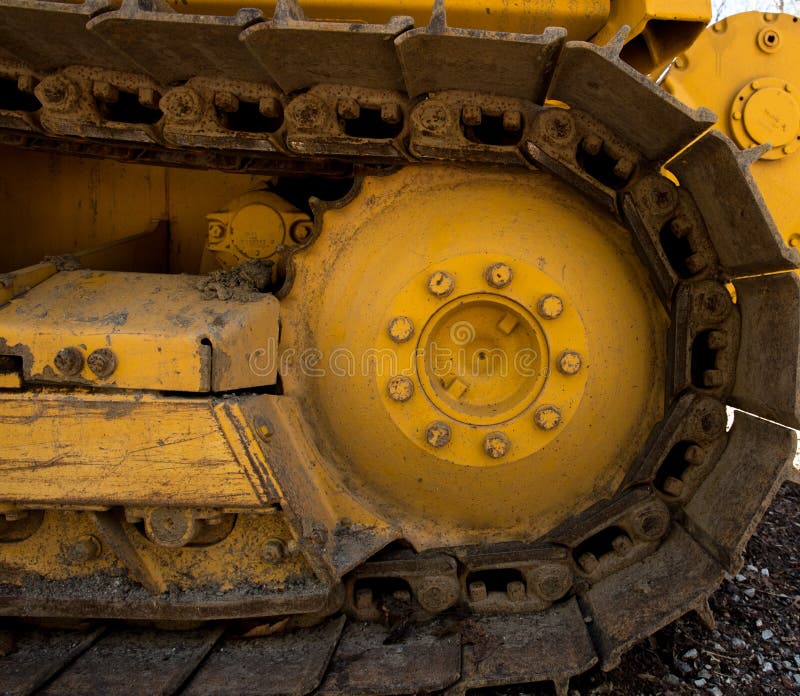 Bull Dozer Tread stock photo. Image of round, yellow - 67982588