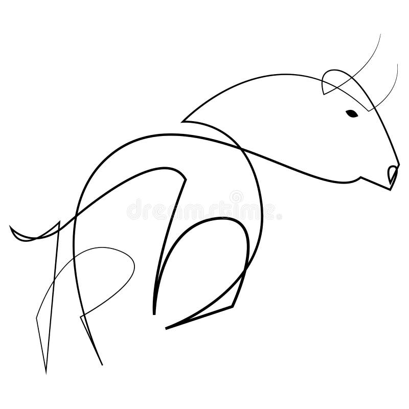 Bull Continuous Line Outline Stock Illustrations – 339 Bull Continuous ...