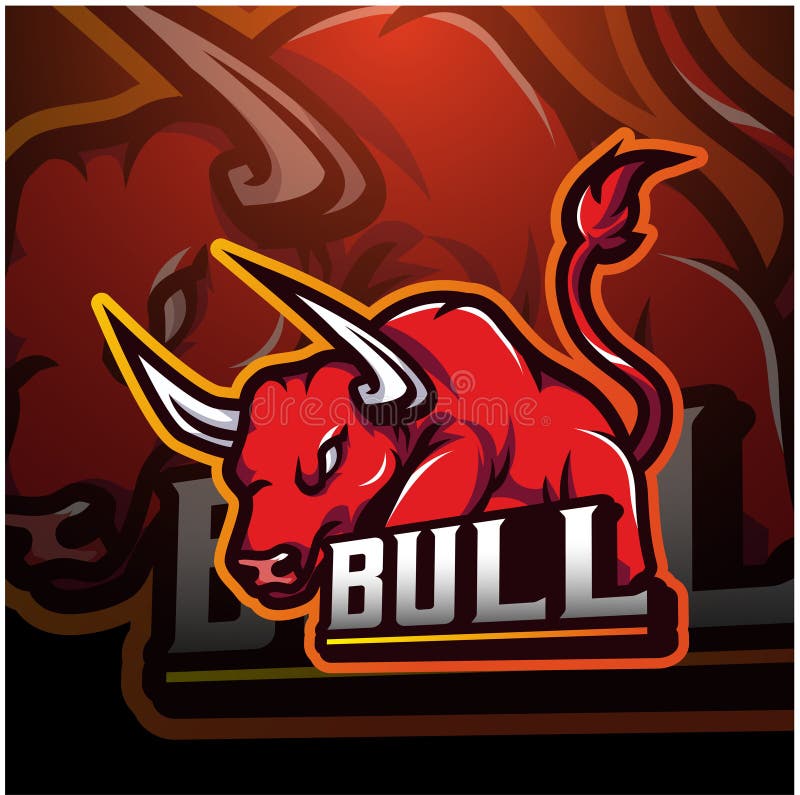 Bull Esport Mascot Logo Design Stock Vector - Illustration of bull ...