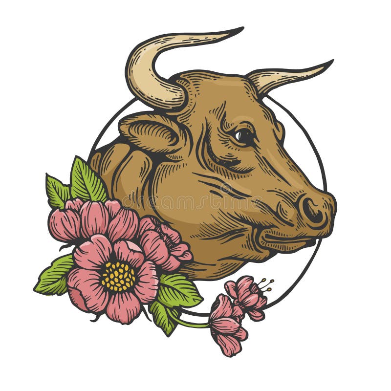 Bull Flowers Tattoo Stock Illustrations – 231 Bull Flowers Tattoo Stock ...