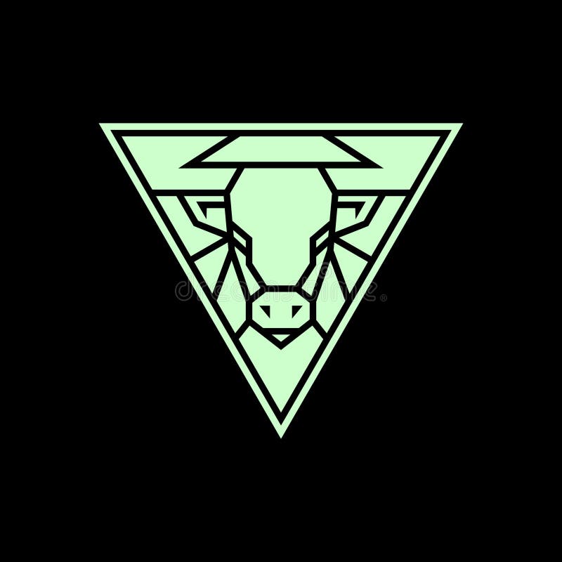 Bull Geometric Triangle Mascot Logo Animal Vector Design Stock ...