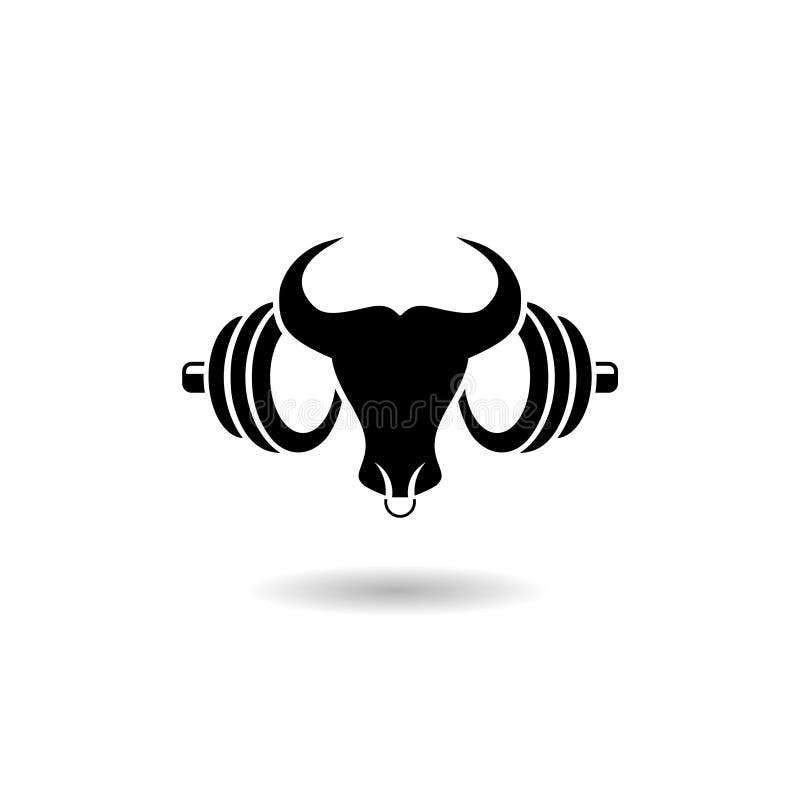 Bull Gym logo with shadow stock vector. Illustration of fitness - 249110770