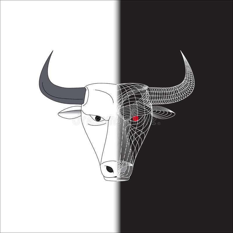 Bull half wire face stock vector. Illustration of buffalo - 48101294