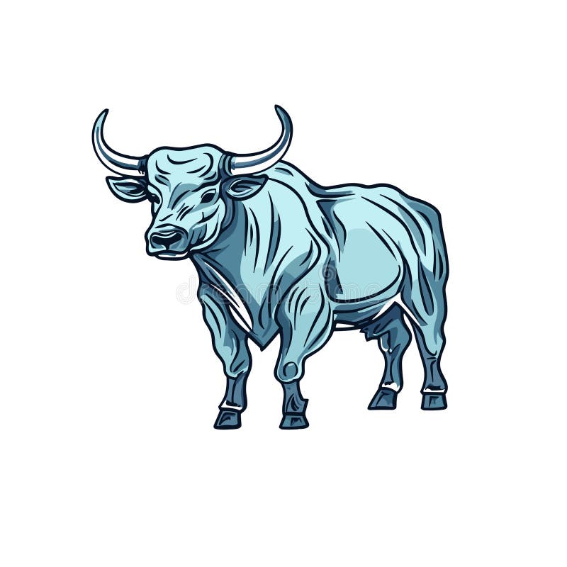 Bull Hand-drawn Illustration. Bull. Vector Doodle Style Cartoon ...