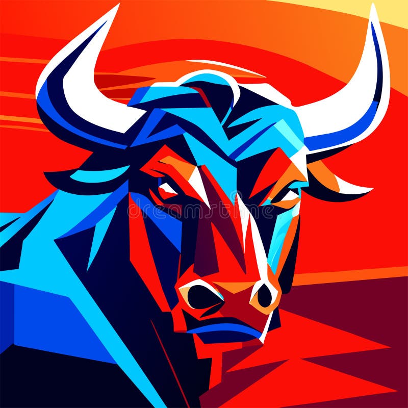 Bull Head on Abstract Background. Vector Illustration for Your Graphic ...