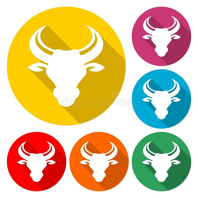 Bull Head Icon Vector Illustration Stock Vector - Illustration of icon ...