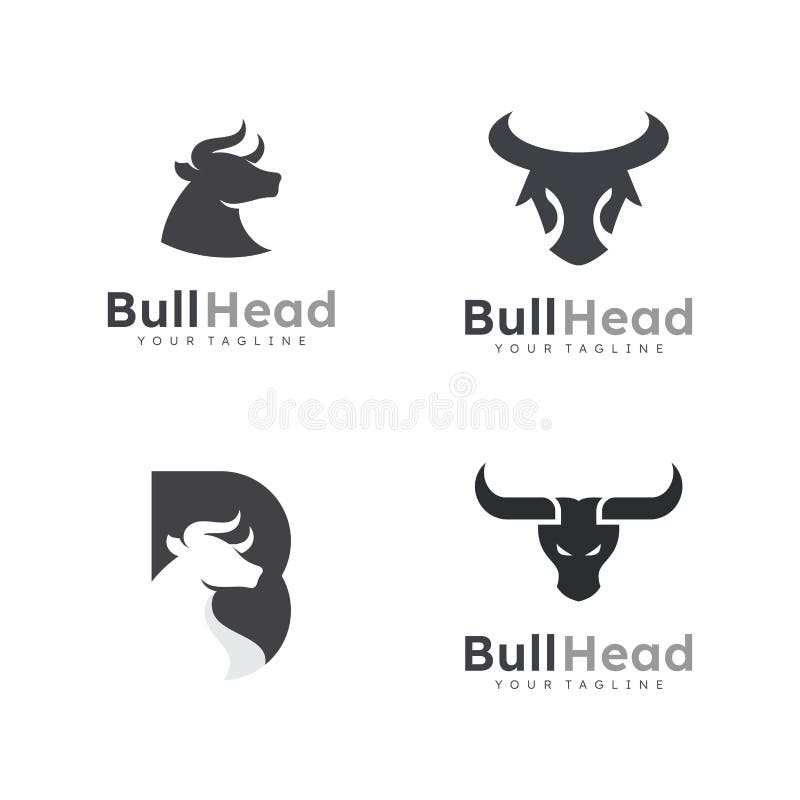 Bull Head Logo. Abstract Bull Head with Horns Icon Stock Vector ...