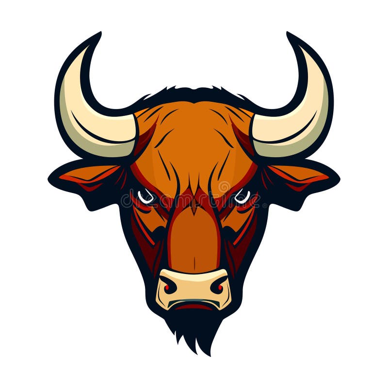 Bull Head Logo Design. Abstract Drawing Bull Face Stock Vector ...