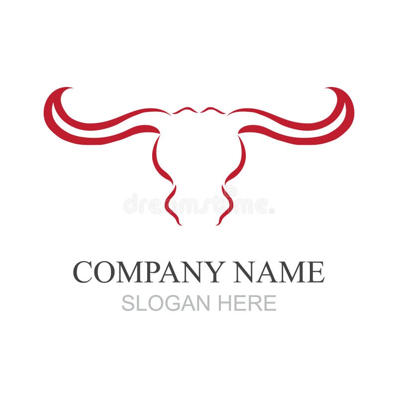Bull Head Logo Design,Creative Bull Horns Symbol Vector Illustration ...