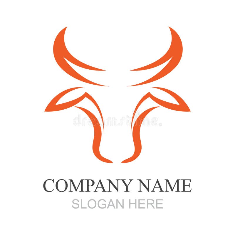 Bull Head Logo Design,Creative Bull Horns Symbol Vector Illustration ...