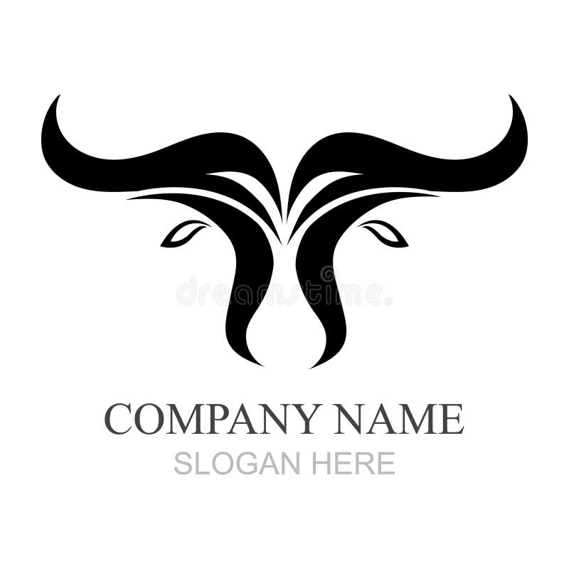 Bull Head Logo Design,Creative Bull Horns Symbol Vector Illustration ...