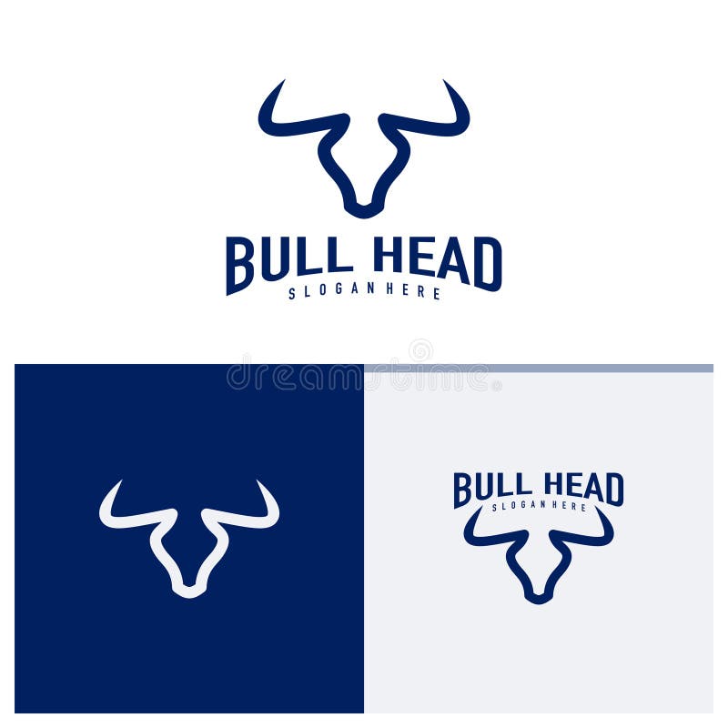Bull Head Logo Design Vector. Bull Illustration Logo Concept Stock ...