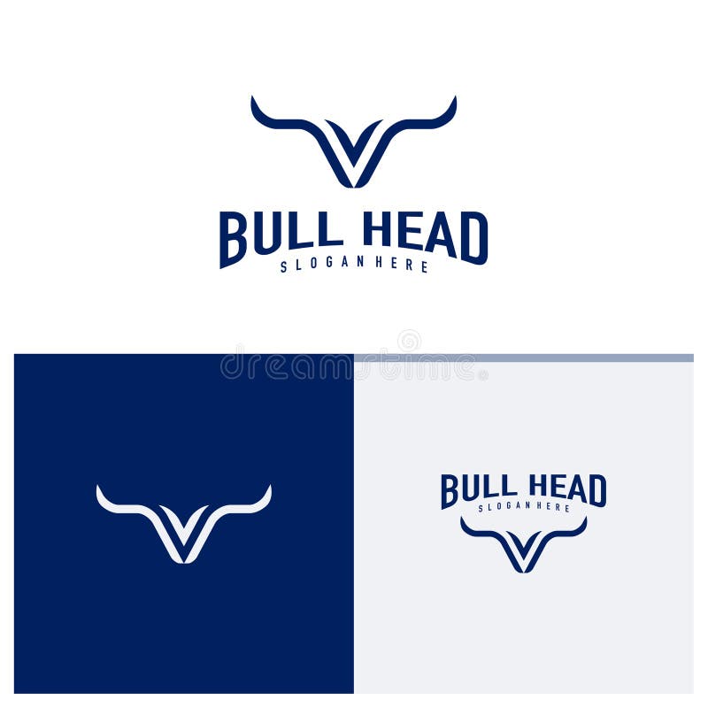 Bull Head Logo Design Vector. Bull Illustration Logo Concept Stock ...