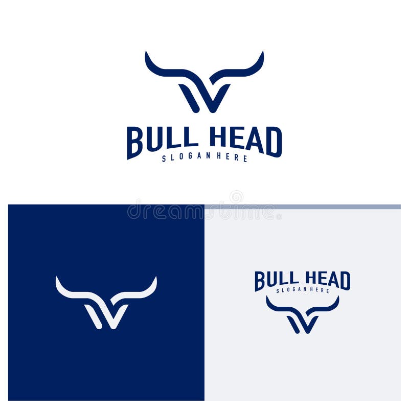 Bull Head Logo Design Vector. Bull Illustration Logo Concept Stock ...