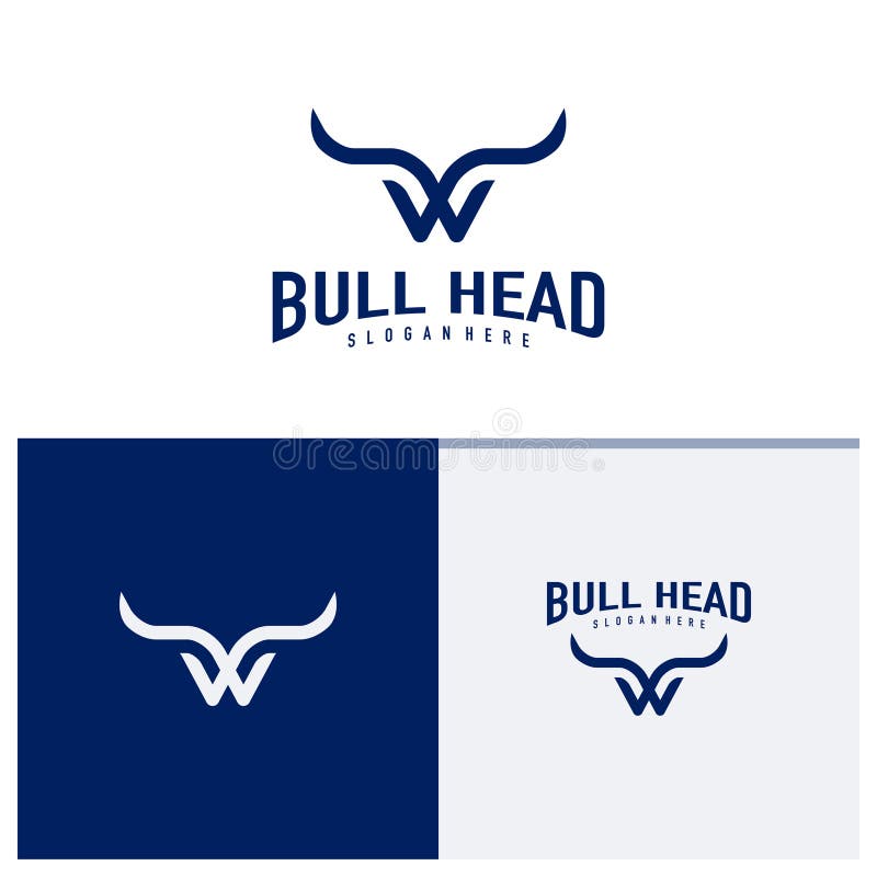 Bull Head Logo Design Vector. Bull Illustration Logo Concept Stock ...