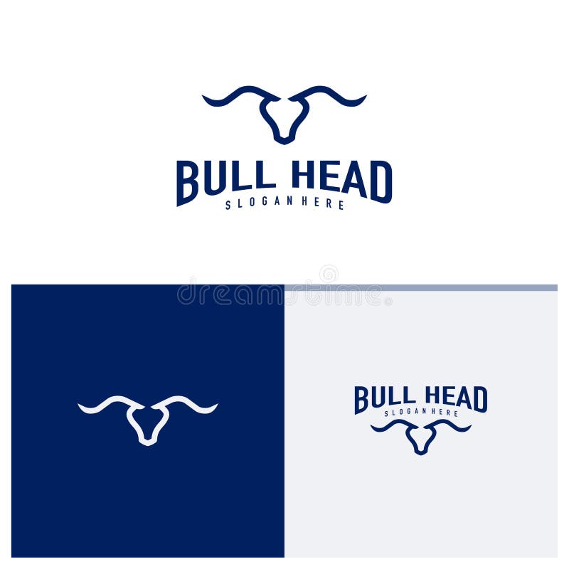 Bull Head Logo Design Vector. Bull Illustration Logo Concept Stock ...