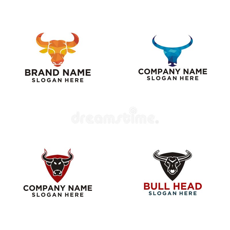 Bull Head Logo Inspiration Stock Illustrations – 711 Bull Head Logo ...